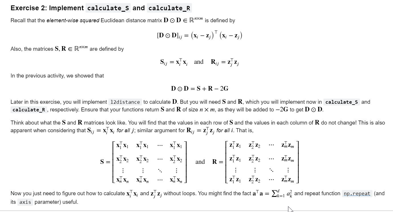 Solved Recall that the element-wise squared Euclidean | Chegg.com