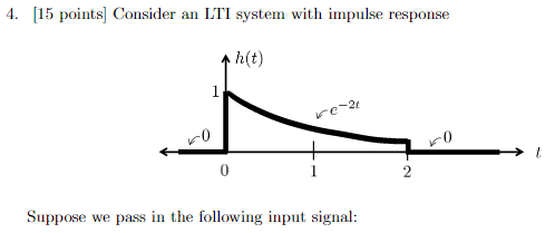 Solved 4. [15 points] Consider an LTI system with impulse | Chegg.com