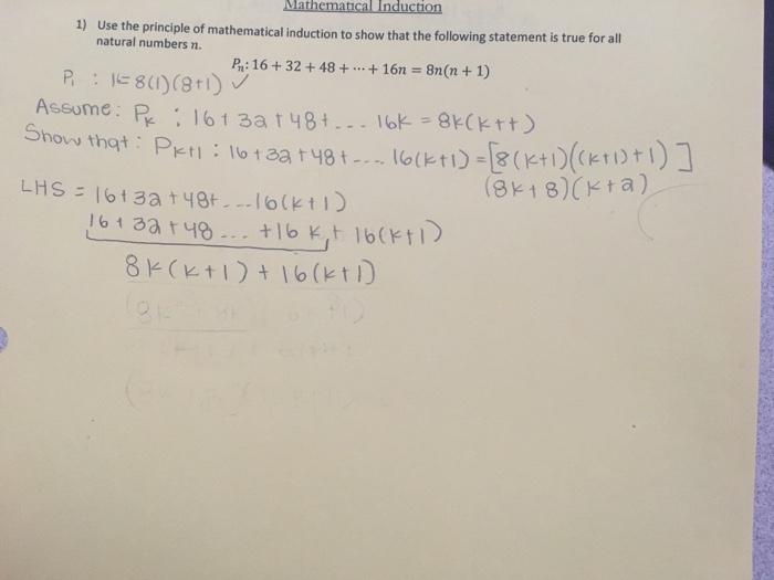 Solved Use the principle of mathematical induction to show | Chegg.com
