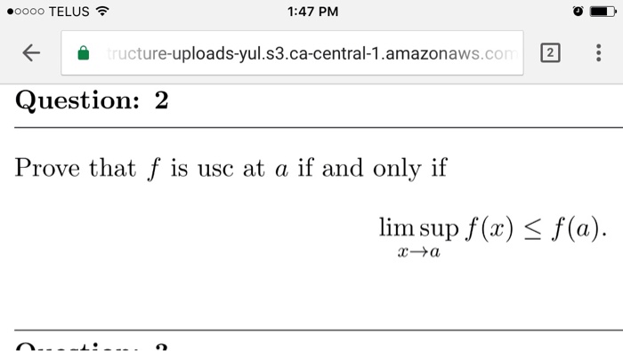 Solved Prove that f is upper semi continuous if and only if | Chegg.com