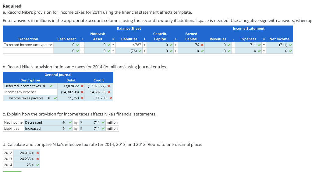 Recording Income Tax Expense Nike, Inc., reports the | Chegg.com