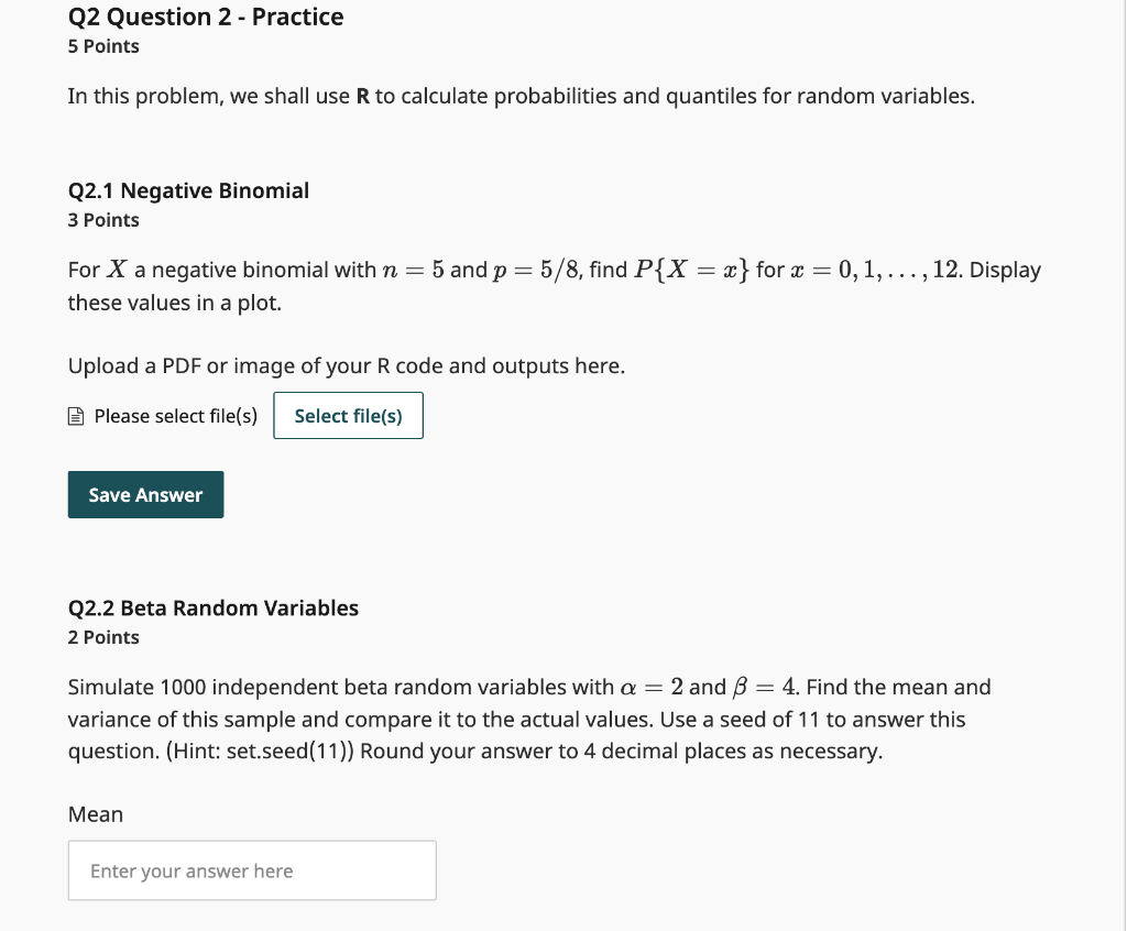 Solved Q2 Question 2 - Practice 5 Points In this problem, we | Chegg.com