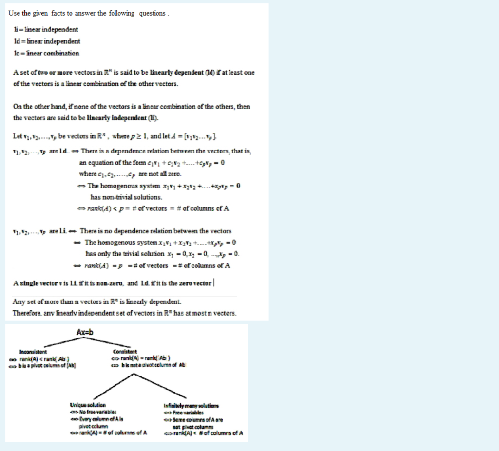 Solved Complete the sentence! If a matrix A has a zero | Chegg.com