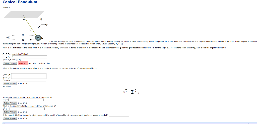 Solved Consider the depicted conical pendulum: a mass m on | Chegg.com