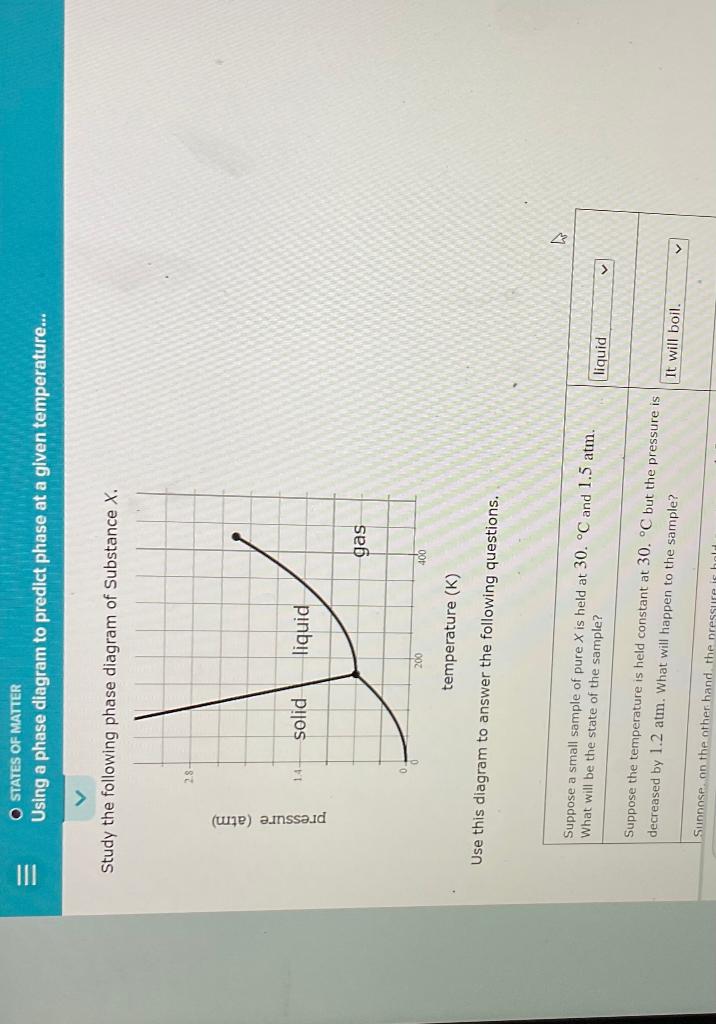 Solved O STATES OF MATTER Using a phase diagram to predict | Chegg.com