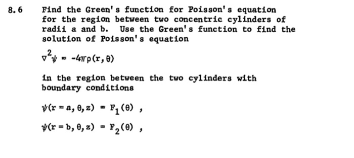 8.6 Find the Green's function for Poisson's equation | Chegg.com