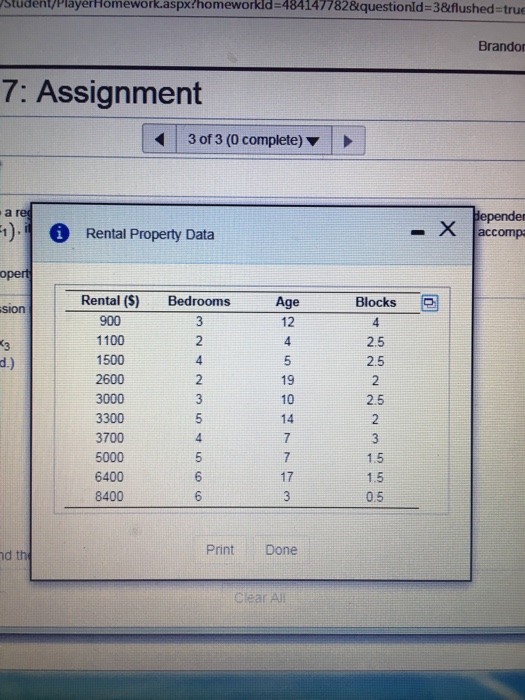 Solved a) Using? technology, construct a regression model | Chegg.com