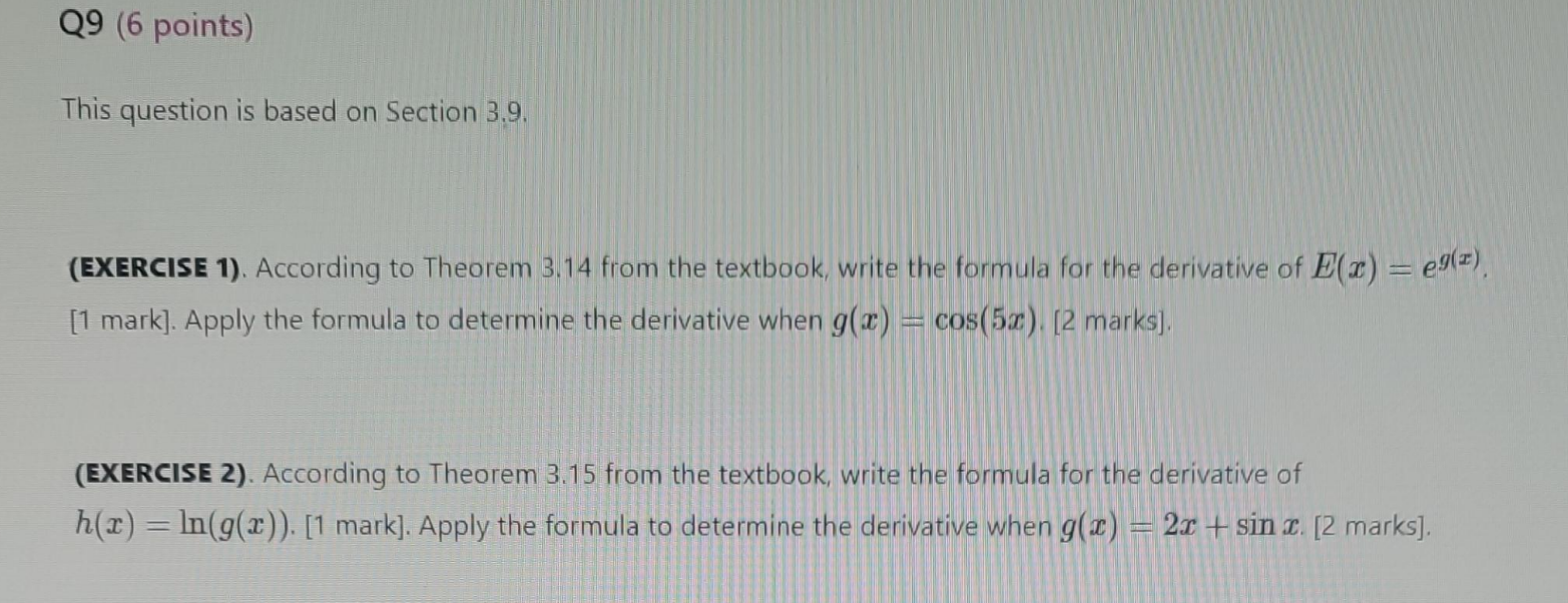 Solved This question is based on Section 3.9. (EXERCISE 1). | Chegg.com