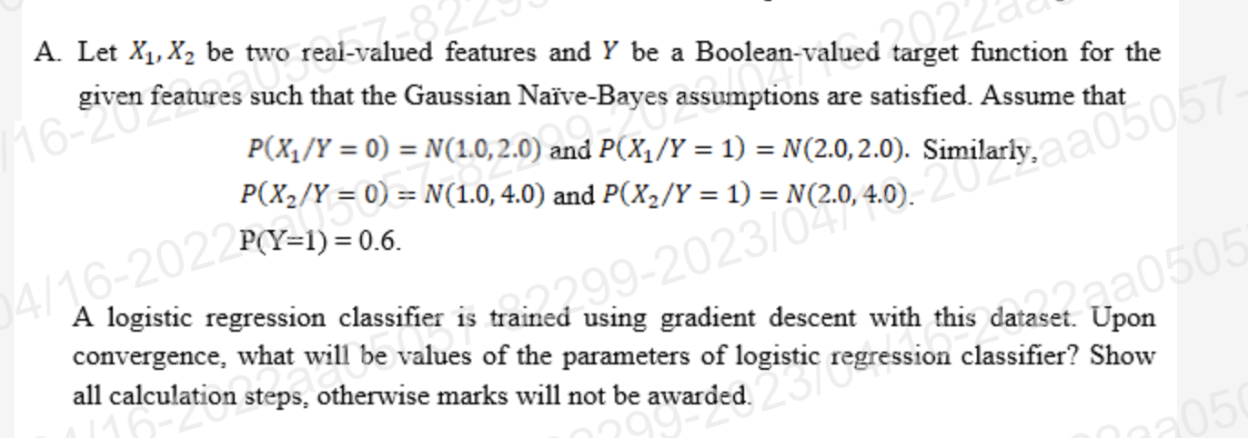 Solved Let X1,X2 be two real-valued features and Y be a | Chegg.com
