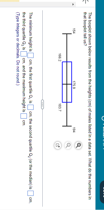 Solved The boxplot shown below results from the heights (cm) | Chegg.com