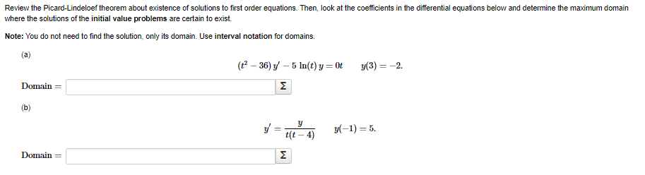 Solved Review the Picard-Lindeloef theorem about existence | Chegg.com