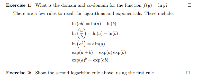 Solved Exercise 1: What is the domain and co-domain for the | Chegg.com