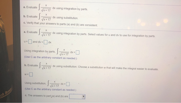 Solved xe axdx using integration by parts? What is the best | Chegg.com
