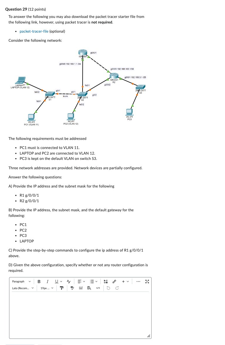 Solved Question 29 (12 points) To answer the following you | Chegg.com