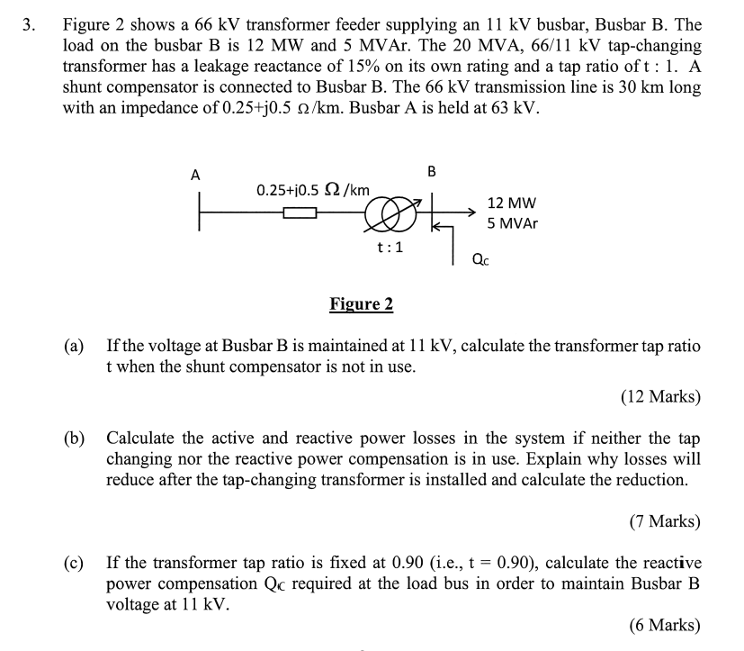 Solved Figure 2 Shows A 66kv Transformer Feeder Supplying An