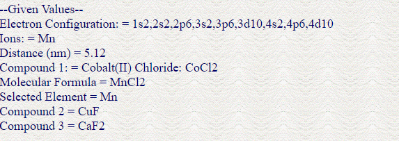 Solved -Given Values- Electron Configuration: =1 s2,2 | Chegg.com