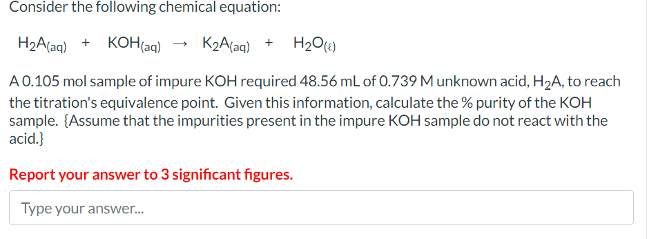Solved Consider the following chemical equation: H2 | Chegg.com
