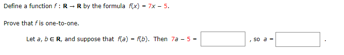 Solved Define a function f: R R by the formula f(x)-7x - 5 | Chegg.com