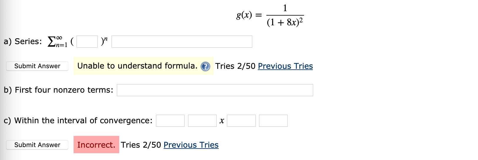 Solved a) Determine the series of the given function. In the | Chegg.com