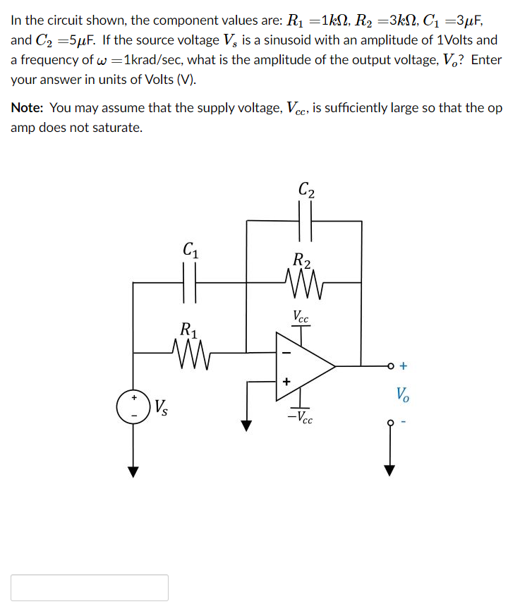Solved In the circuit shown, the component values are: R1 | Chegg.com