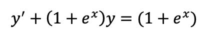 Solved y' + (1 + e*)y = (1 + e*) | Chegg.com