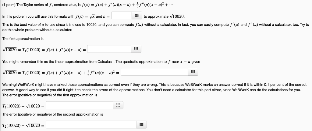 Solved The Taylor series of 𝑓f, centered at 𝑎a, is | Chegg.com