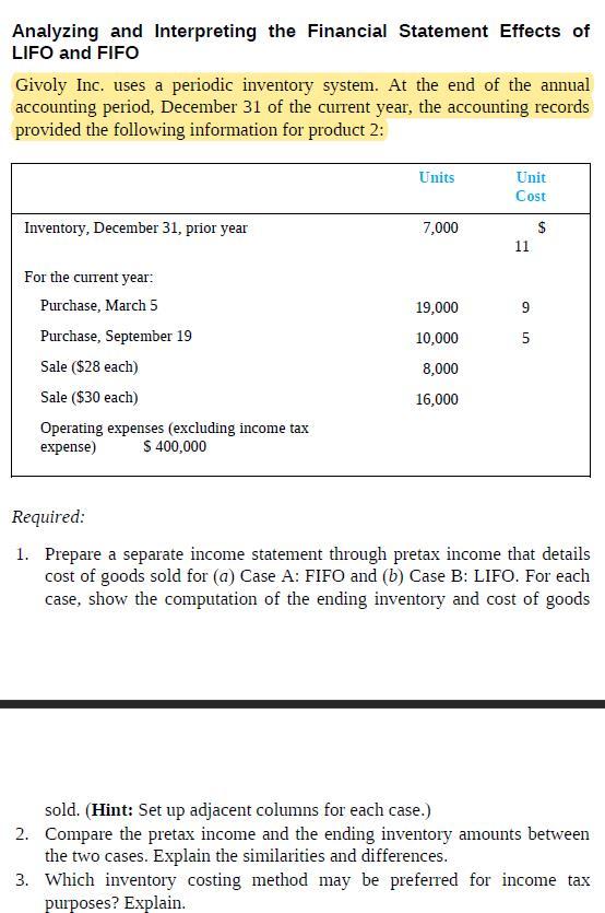 Solved Analyzing and Interpreting the Financial Statement | Chegg.com