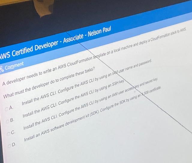 Solved AWS Certified Developer - Associate - Nelson Paul | Chegg.com