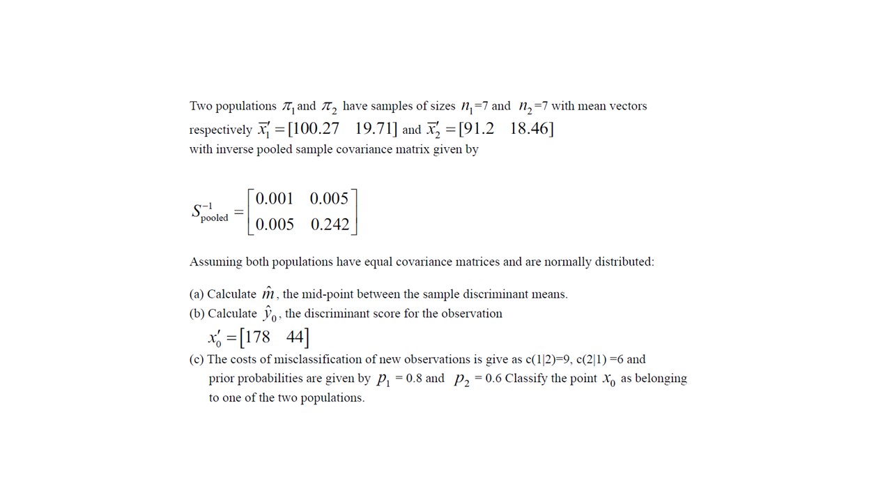 Solved Two populations π1 ﻿and π2 ﻿have samples of sizes | Chegg.com