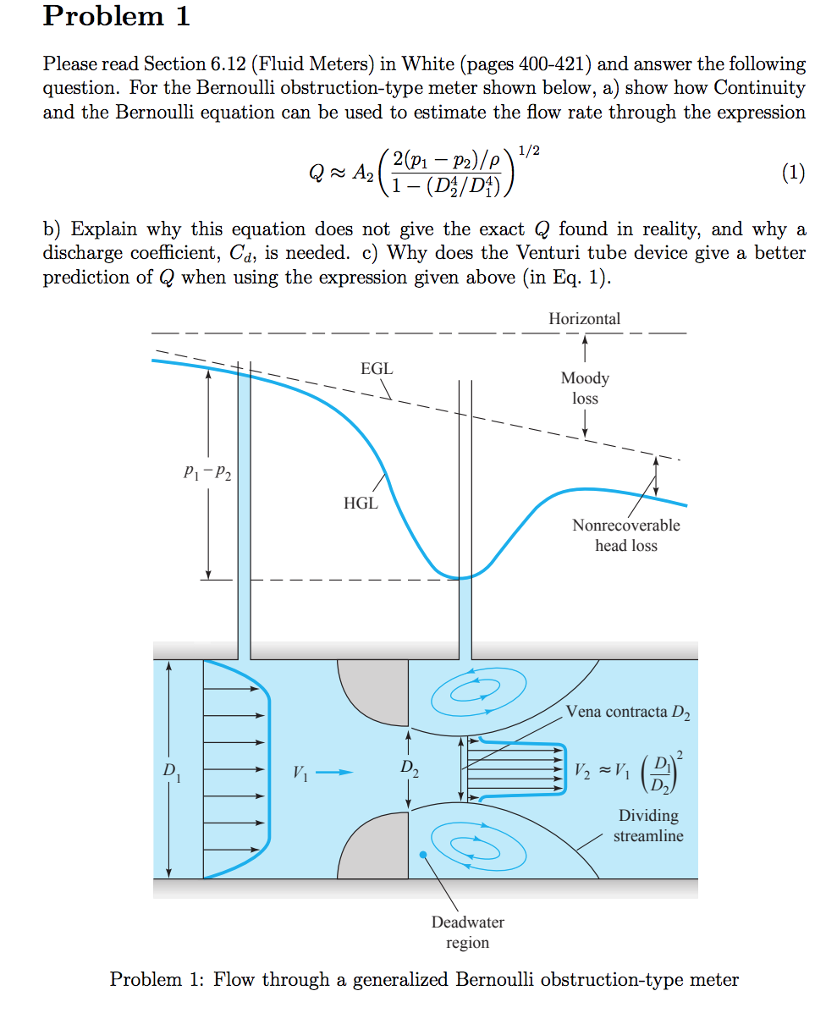 Solved Problem 1 Please read Section 6.12 (Fluid Meters) in | Chegg.com
