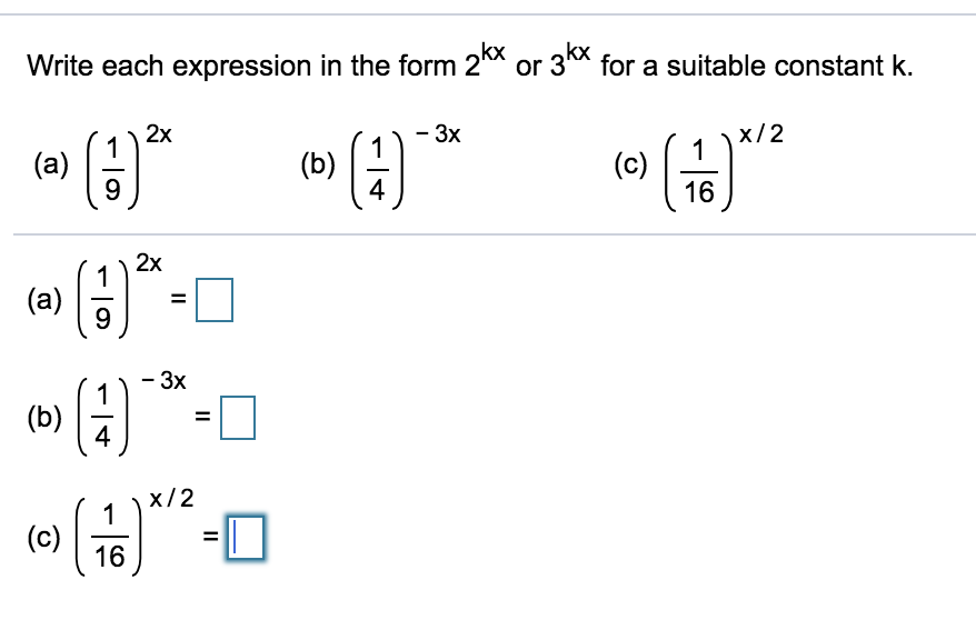 Solved Write each expression in the form 2kx or 3kx for a | Chegg.com