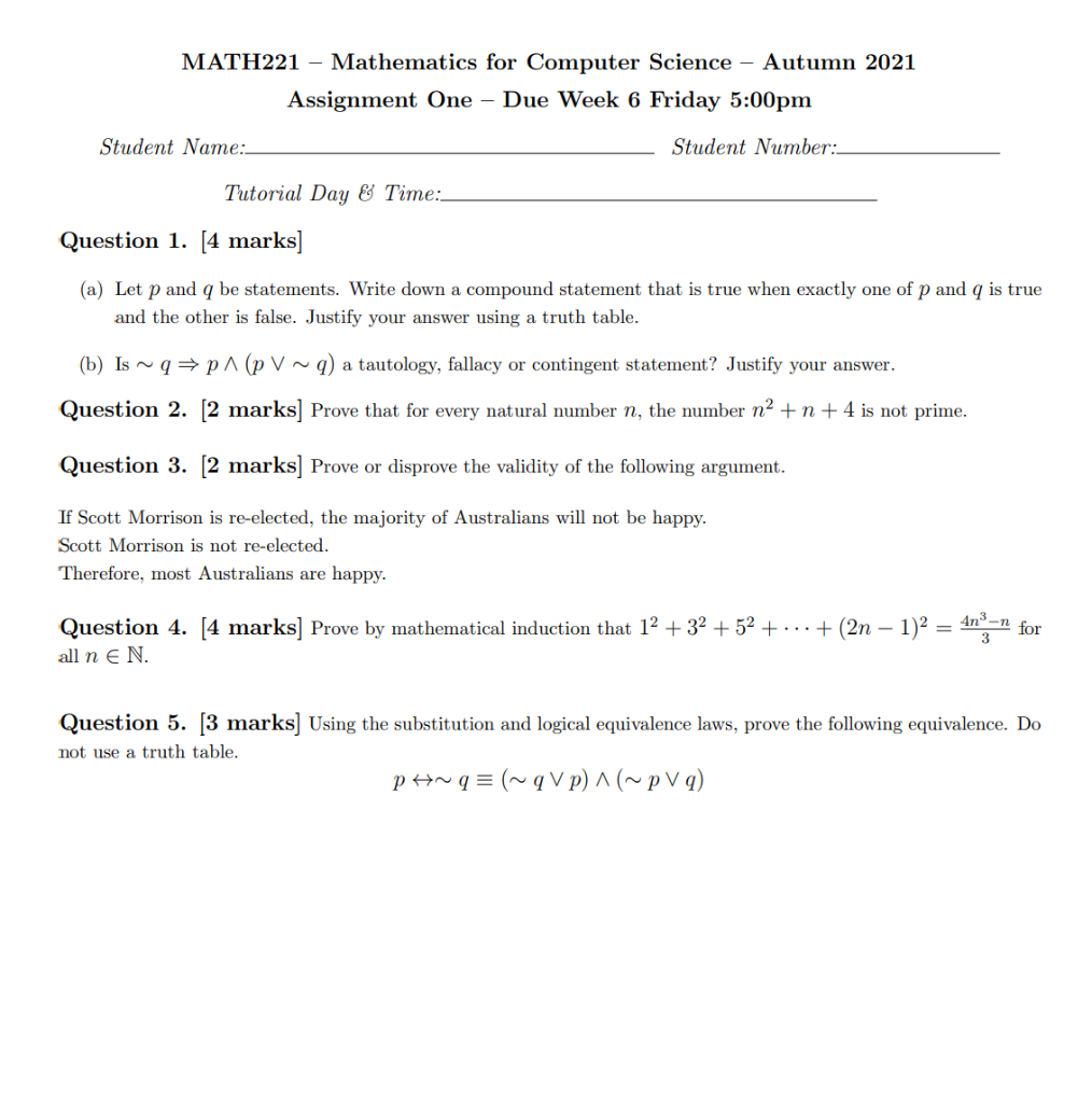MATH221 – Mathematics for Computer Science - Autumn | Chegg.com