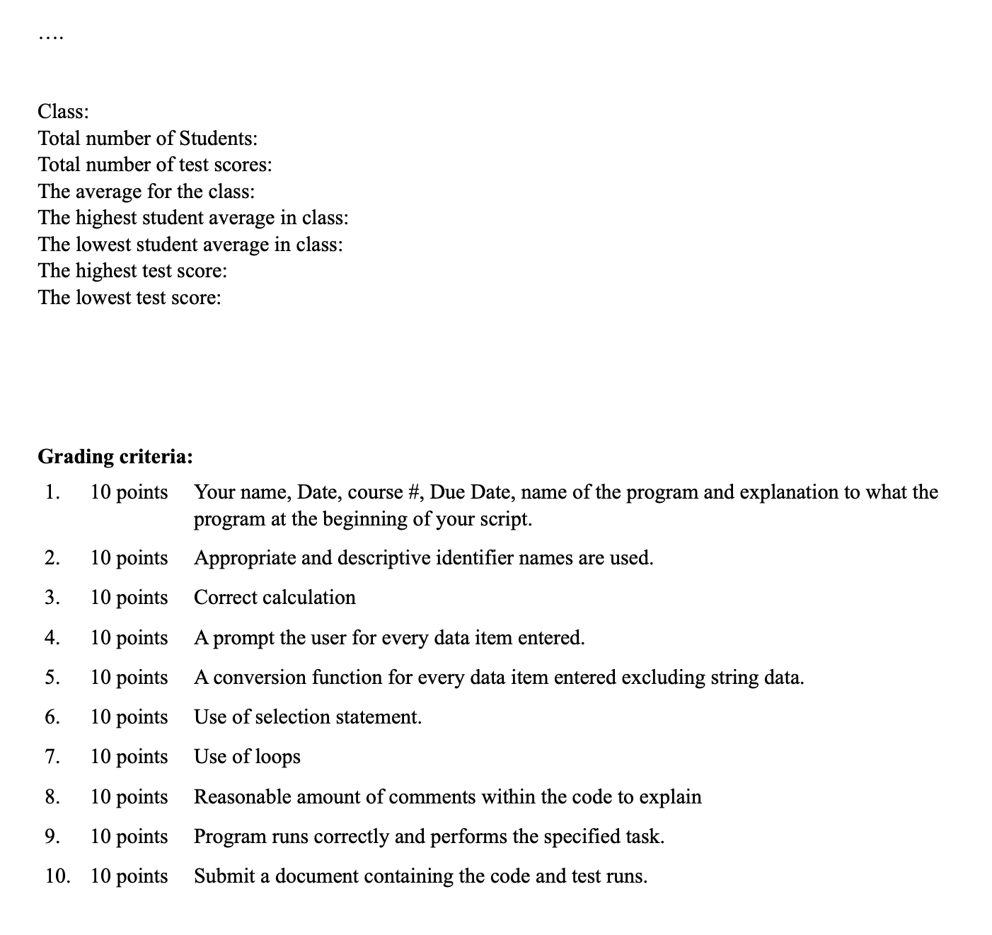 Solved Counters, accumulators - Selection statement Write a | Chegg.com