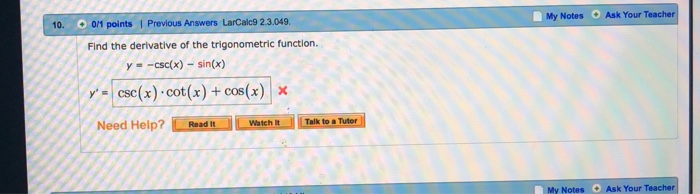 Solved 2. 0M points I Previous Answers LarCalc9 2.3.088. My | Chegg.com Solved 2. 0M points I Previous Answers LarCalc9 2.3.088. My | Chegg.com