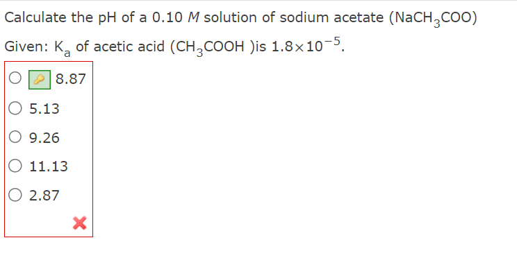 Solved Calculate the pH ﻿of a 0.10M ﻿solution of sodium | Chegg.com