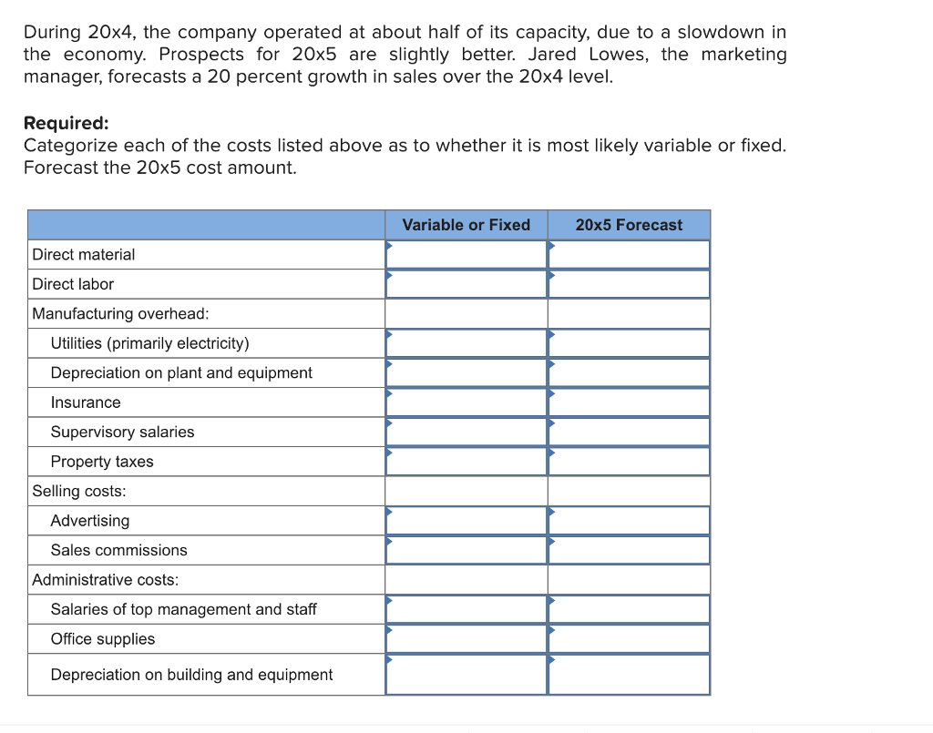 Solved Problem 2-53 Fixed and Variable Costs; Forecasting | Chegg.com