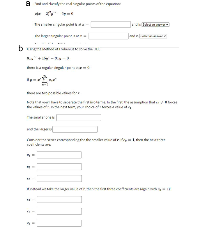 Solved a Find and classify the real singular points of the | Chegg.com