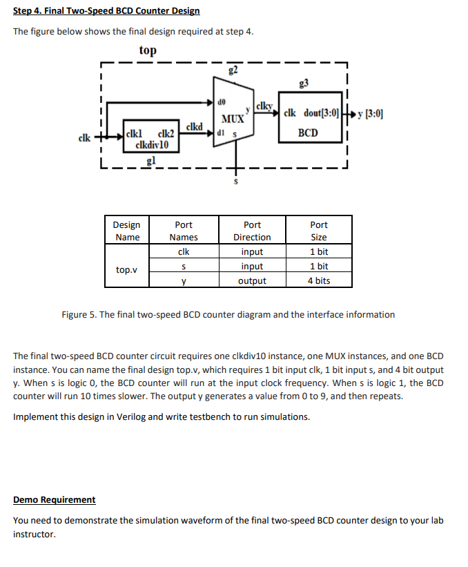 Solved Part 3: Two-Speed BCD Counter The binary coded | Chegg.com