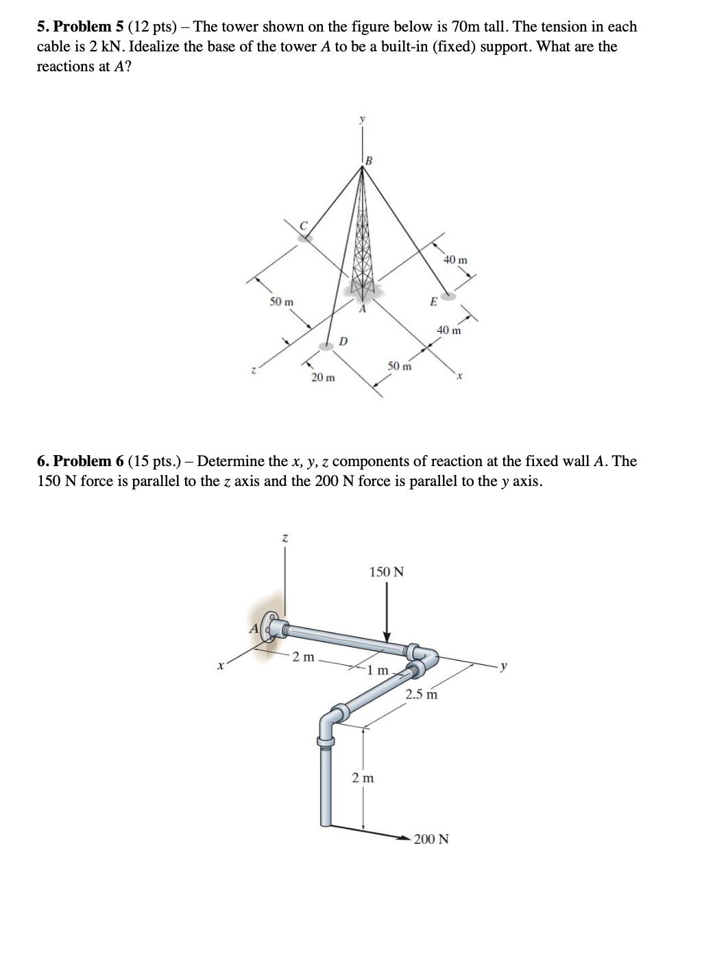 Solved 5. Problem 5 (12 pts) - The tower shown on the figure | Chegg.com