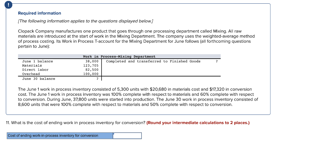Solved Required information [The following information | Chegg.com