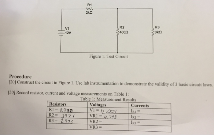 Solved Procedure Construct the circuit in Figure 1 Use lab | Chegg.com