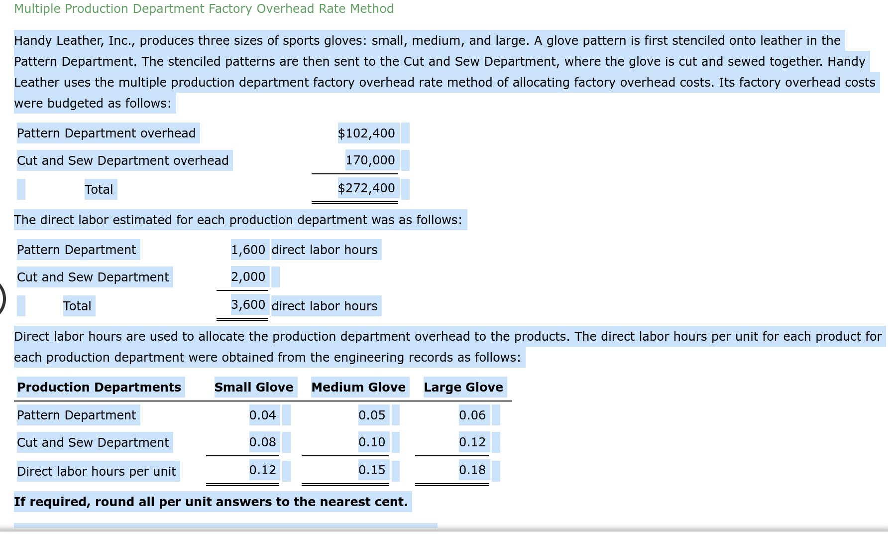 Solved Multiple Production Department Factory Overhead Rate | Chegg.com