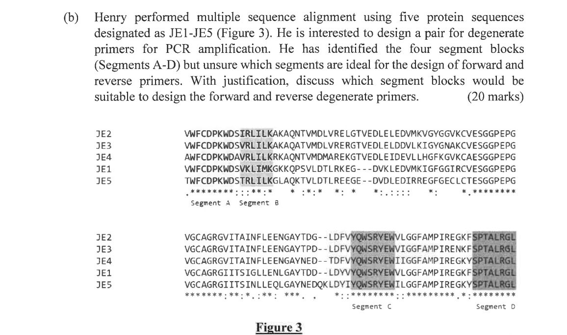 Solved Henry performed multiple sequence alignment using | Chegg.com