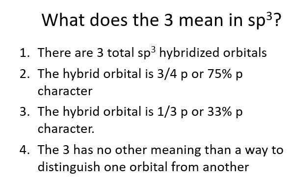 Solved What does the 3 mean in sp3? 1. There are 3 total sp3 | Chegg.com