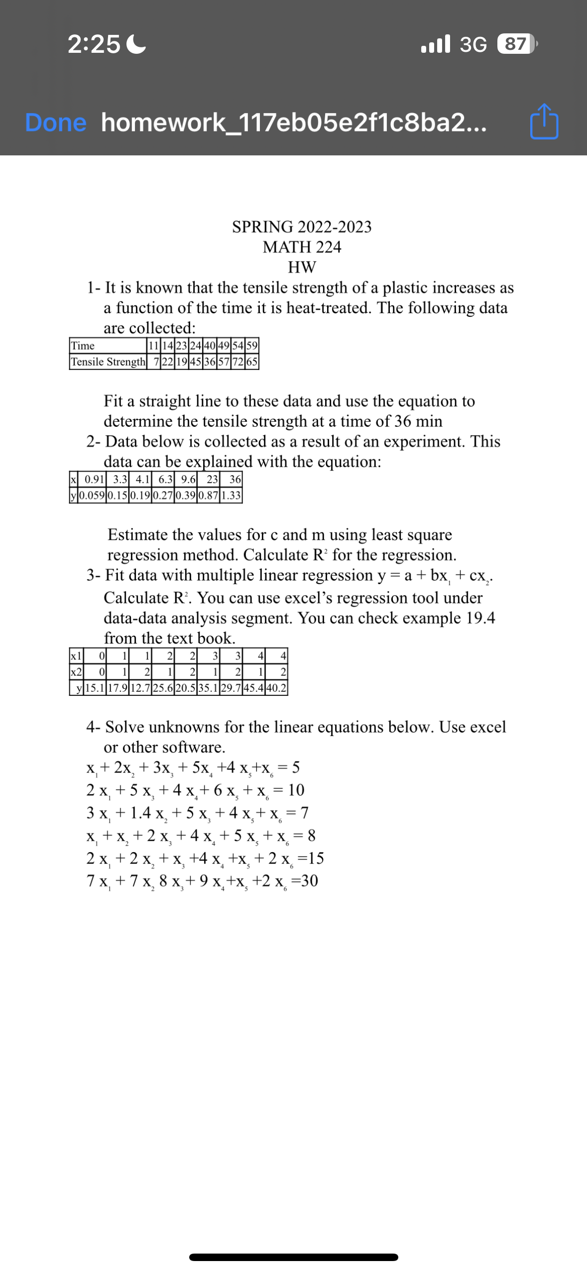 Solved SPRING 2022-2023 MATH 224 HW 1- It is known that the | Chegg.com