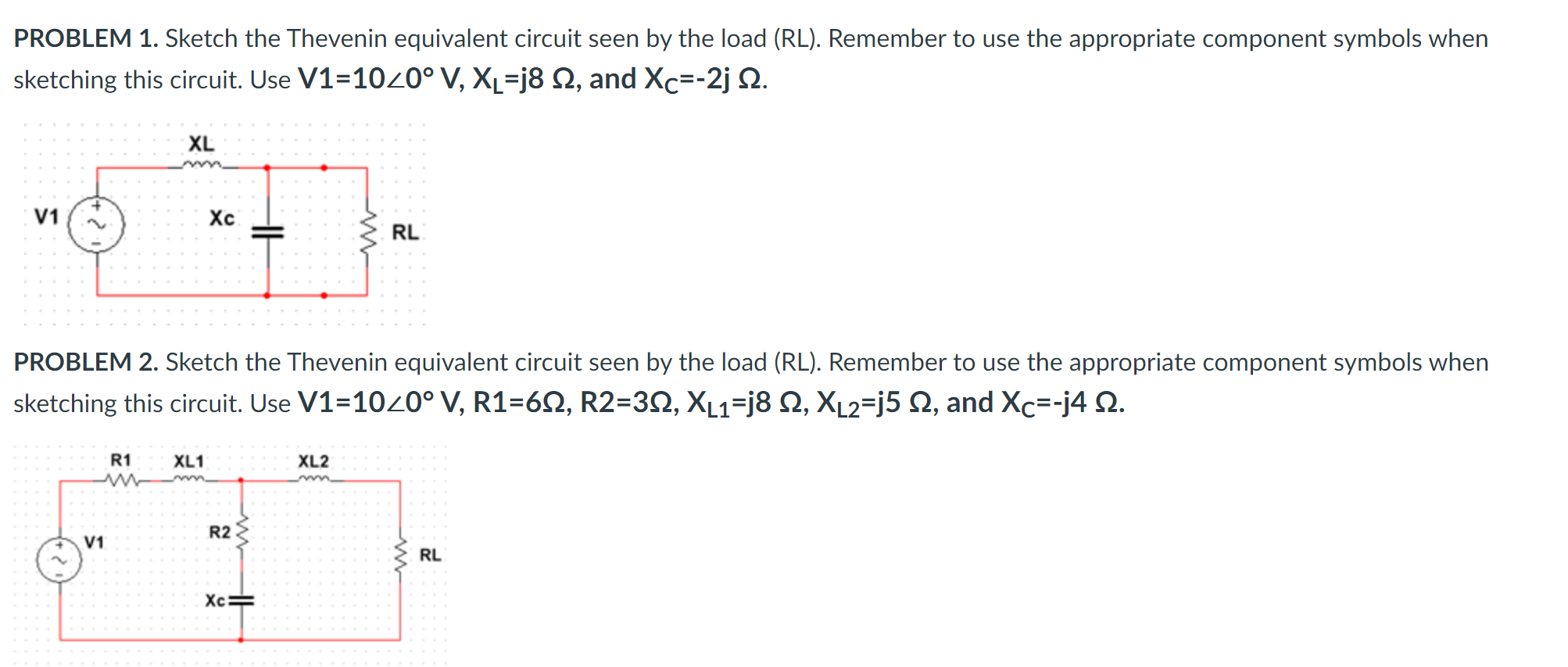 Solved PROBLEM 1. Sketch the Thevenin equivalent circuit | Chegg.com
