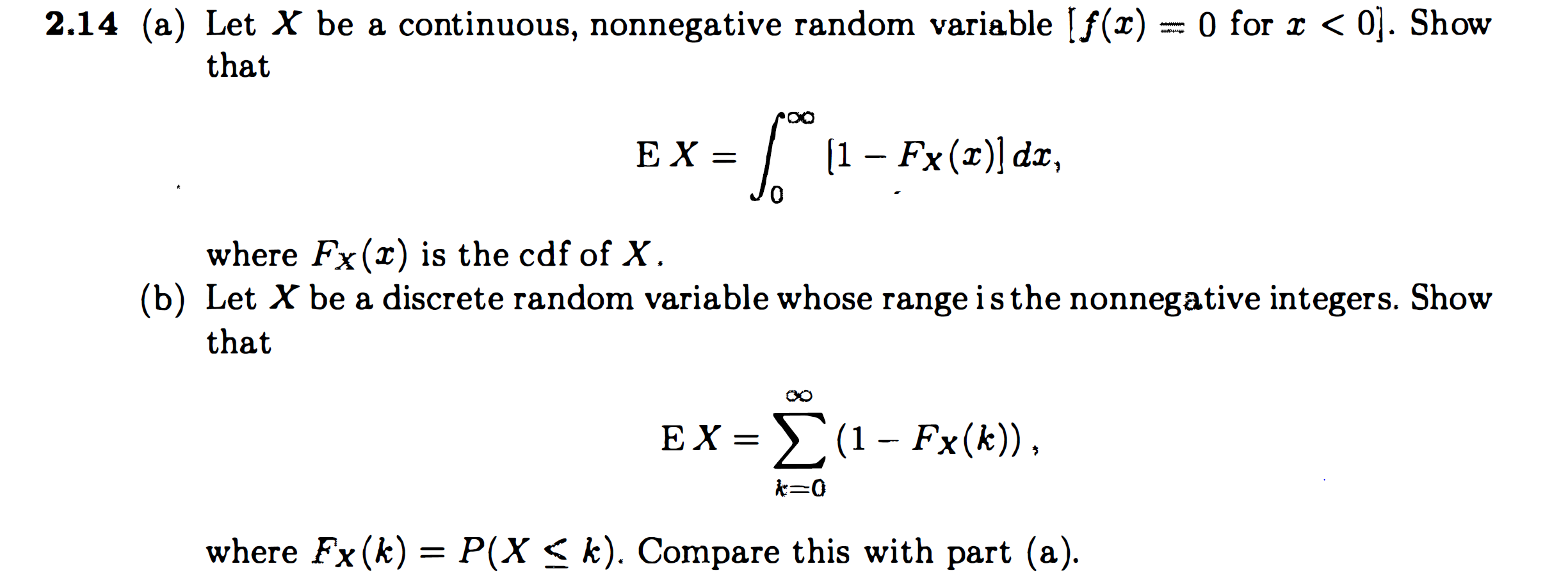 Solved 2.14 (a) Let X be a continuous, nonnegative random | Chegg.com
