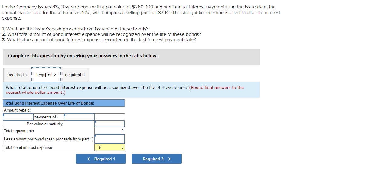 Solved Enviro Company issues 8%,10-year bonds with a par | Chegg.com