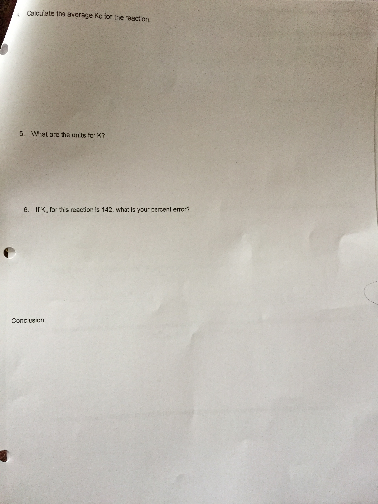 Solved Equilibrium Lab Write-up In this experiment you will | Chegg.com