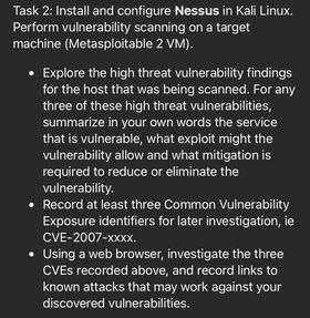 Solved Task 2: Install and configure Nessus in Kali Linux. | Chegg.com